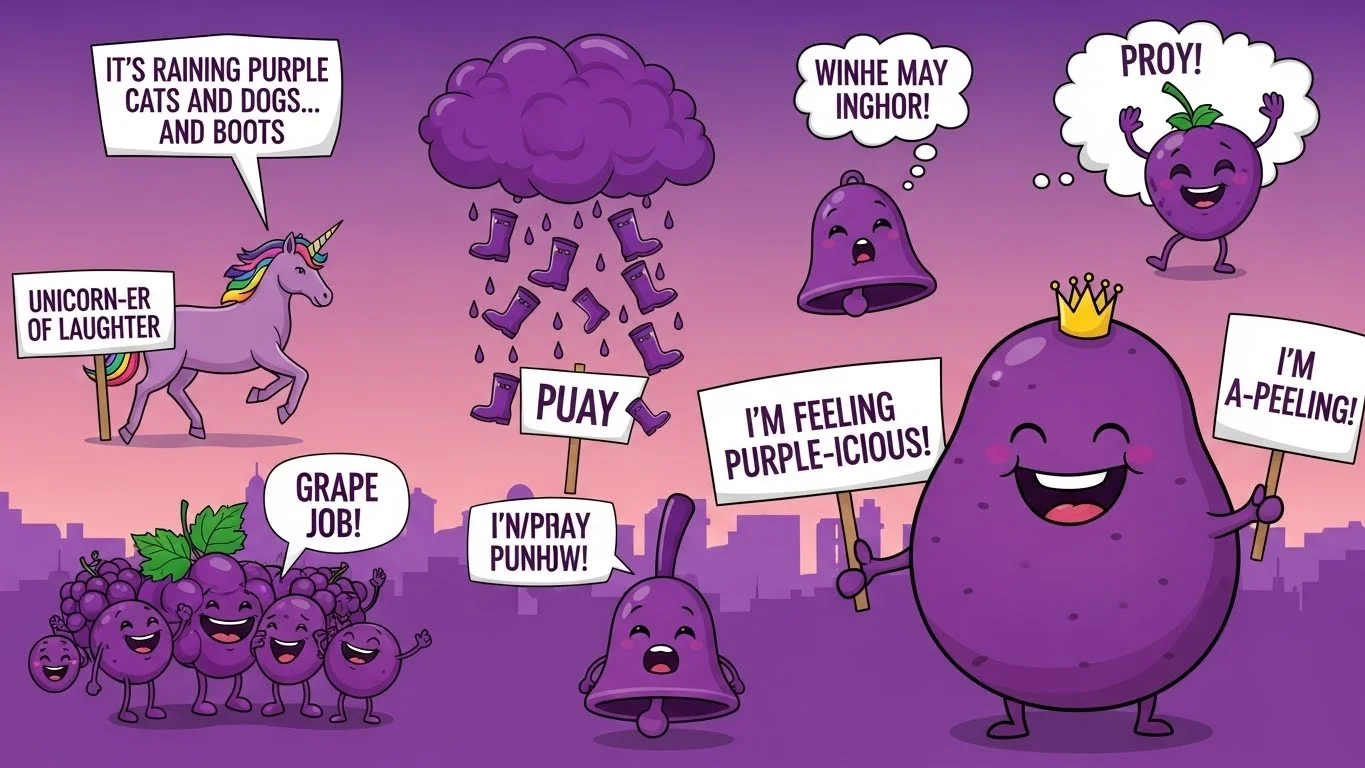 347+ Funny Purple Puns for Color Lovers and Creatives 💜 - Puncart